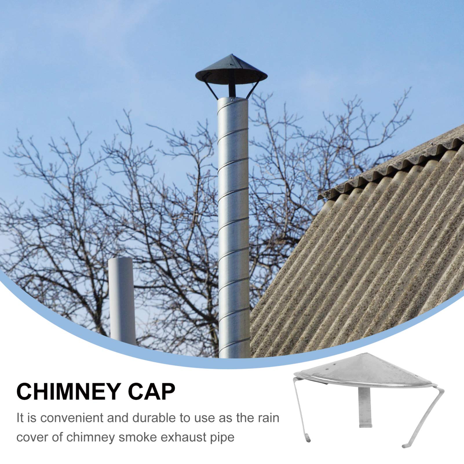 Happyyami Water 1Pc Stainless Steel Chimney Cover Rainproof Chimney Rain Cap for Garden Exhaust Pipe Cap Dryer Vent