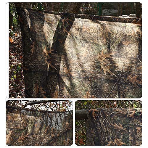 Waxaya Camo Burlap Cradle Mesh Camouflage Netting Cover for Hunting Blinds Sunshade Decoration(59" x 6.5' = 1.5m x 2m, Maple Leaf Super 2)