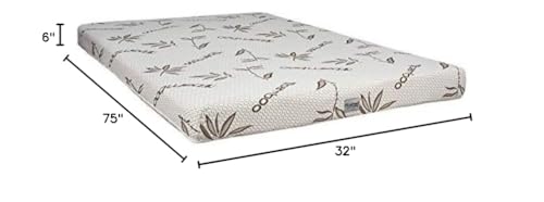 RecPro RV Bunk Bed Mattress Memory Foam Mattress 6" Gel Infused w/Bamboo Ticking Camper Bunk Bed Upgrade | RV Furniture (32" x 75")