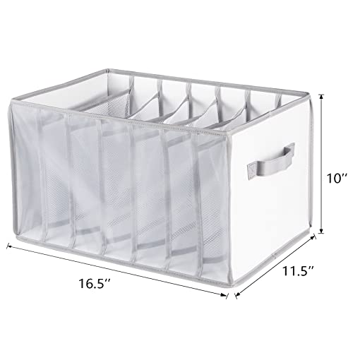 Univivi Extra Large Wardrobe Clothes Organizer Closet Organizer Portable Pants Sweaters Organizer for Closet,T-Shirt, Underwear, Upgraded 7 Grids Jeans Hoddie Organizer Clothes Organizer - Set of 2