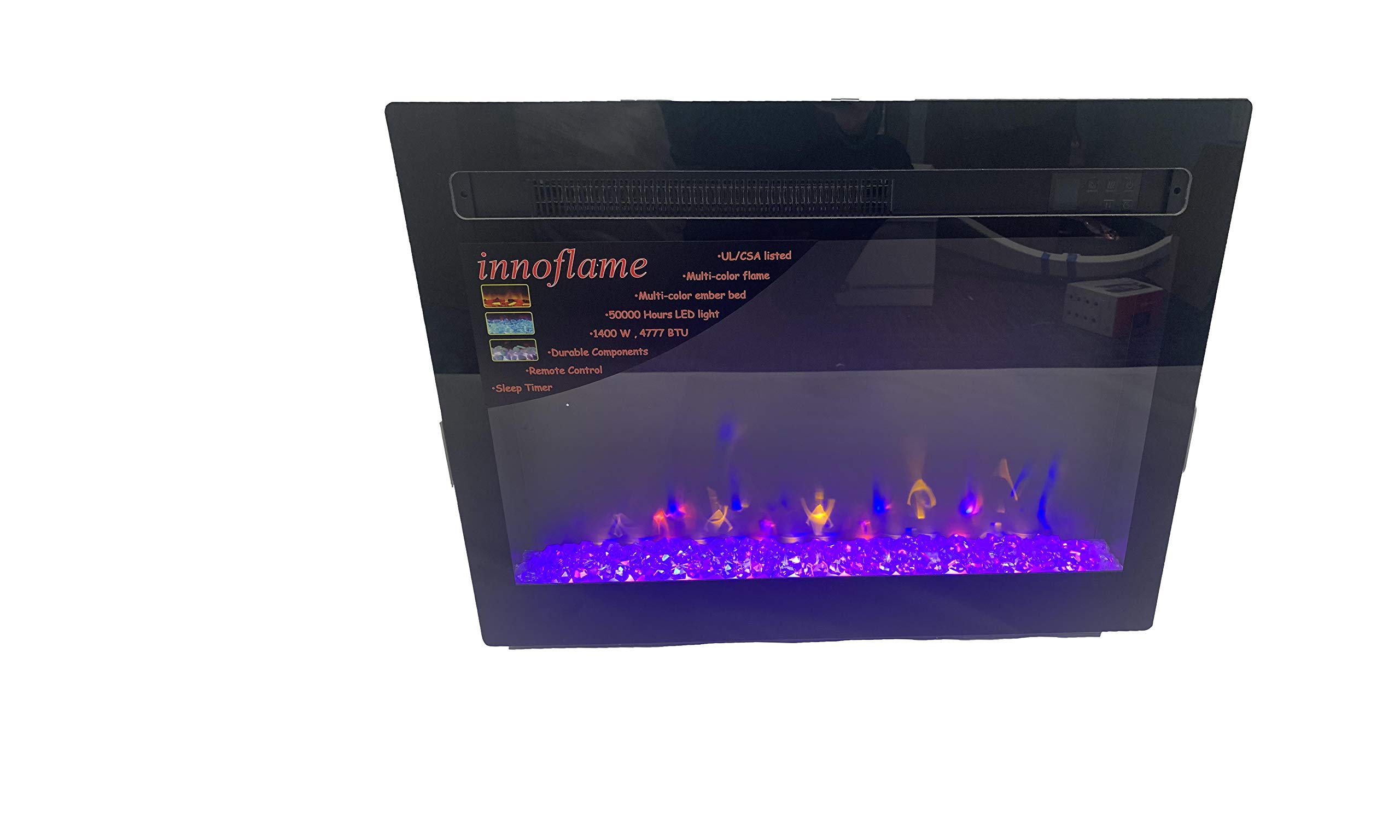 Fireplace - 26" - Flat Front - Elfire - RV26D80M-C1 - w/Crystal Ember Bed & Remote, Suggested Replacement for EF-30B