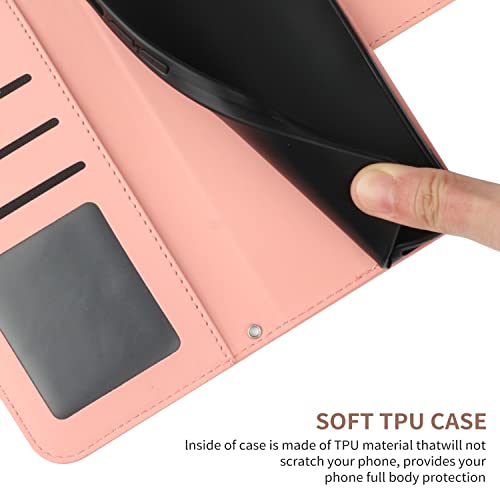 ONV Wallet Case for Samsung Galaxy Note 10 Plus - Glitter Shinny Sunflower Flip Leather Case Card Slot Shockproof Kickstand Magnetic Wrist Cover for Samsung Galaxy Note 10 Plus [HT] -Pink-T