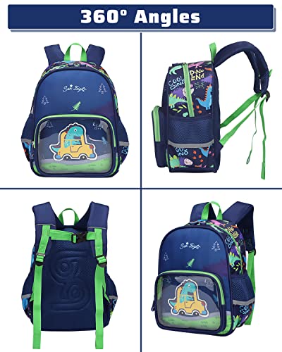 Tanou Toddler Backpack for Boys, 11 Inch Ultra-light Kids Small Backpacks, 2023 Cute Toddler Bag for Preschool Day Care, Dinosaur