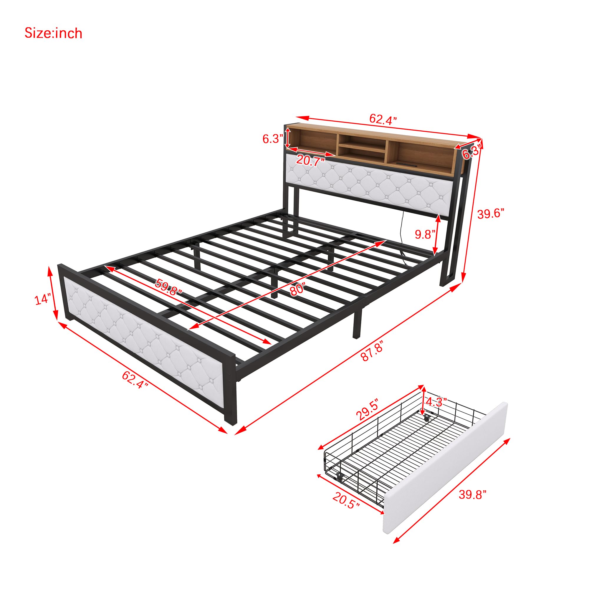 Jintop Full Size Crown-Shaped Princess Bed with Soft PU Leather Padding and LED Light Strips,Unique Bed Frame w/Headboard & Footboard,Slat Support,No Box Spring Needed,for Kids Bedroom,Pink