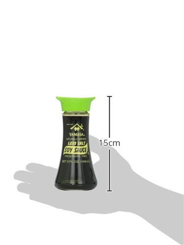 Yamasa Soy Sauce, Naturally Brewed Less Salt Low Sodium Preservative Free in Glass Dispenser, 5 fl oz (Pack of 1)