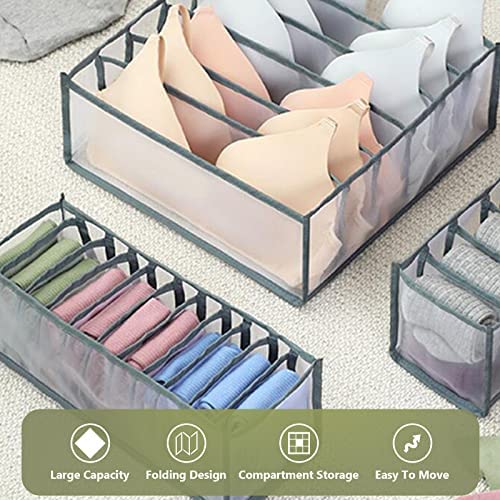 TOOVREN Sock Organizer 2 Pack, sock drawer organizer, sock drawer organizer divider, Cabinet Closet Organizers and Storage, Mesh Foldable Compartment Boxes for Storing Socks, Underwear, Ties, Panties