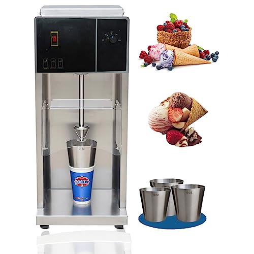 PreAsion 110V Ice Cream Blender Maker Mixer Stir Machine Auto Swirl Ice Cream Shaker Blender Mixer Soft Ice Cream Blender Yogurt Blending Mixer Machine 3400r/min,3 Hand Cups