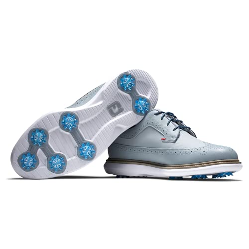 FootJoy Men's Traditions-Shield Tip Previous Season Style Golf Shoe, Grey/Grey/Red, 9 Wide