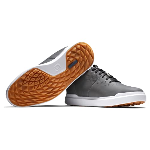 FootJoy mens Contour Casual Golf Shoe, Charcoal/White, 10.5 US