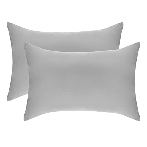 Microfiber Standard Pillowcases-Envelope Closure Bed Pillow Cover-Lightweight Hotel Economic Super Soft and Cozy,Stain Resistant,20"x 26", Dark Grey,Set of 2