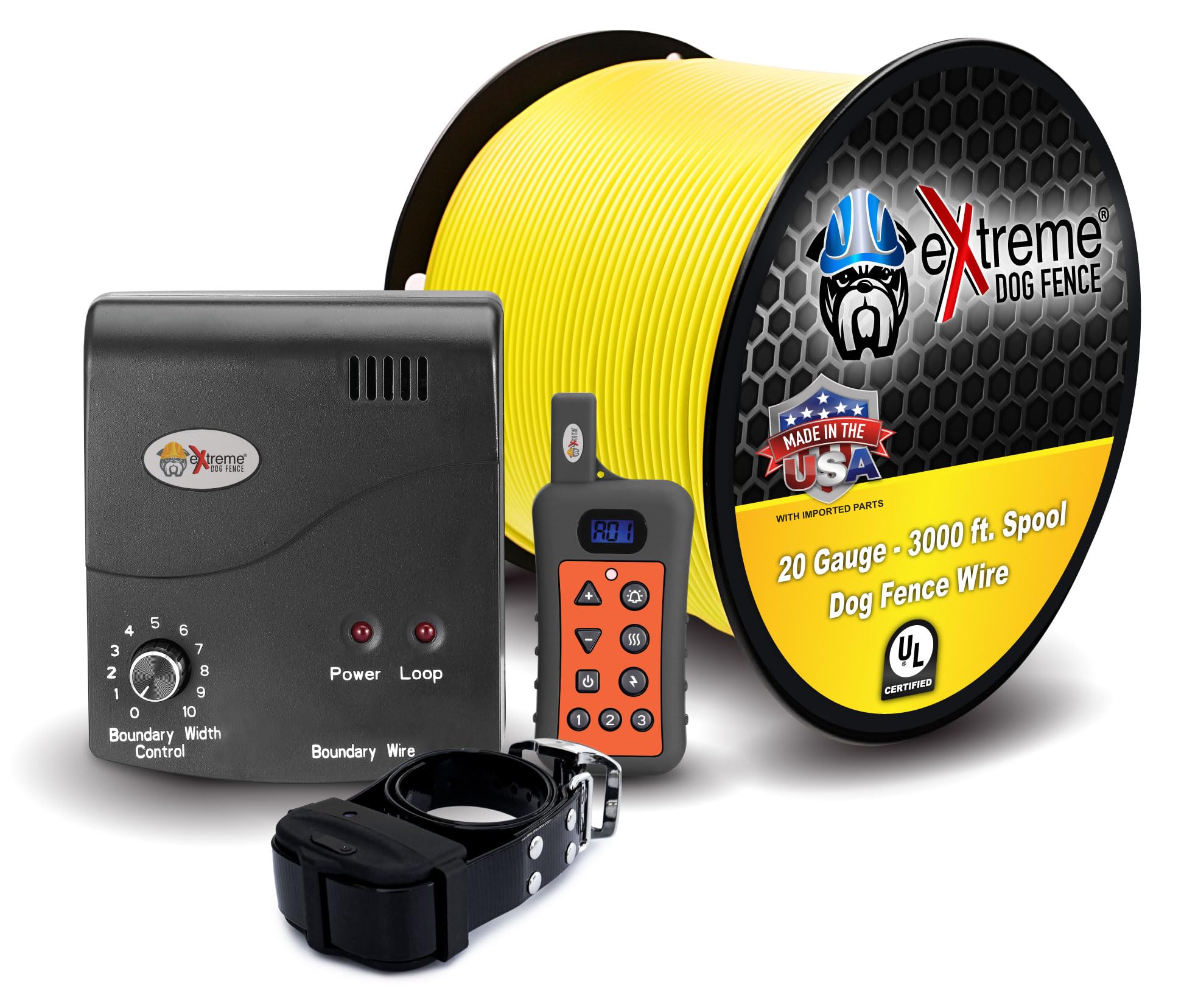 Electric Dog Fence + Remote Trainer - 1 Dog / 1000' of 20 Gauge Underground Dog Fence Wire (Up to 1 Acre) - Dual Solution to Contain and Train Your Dog(s) with a Single Collar…