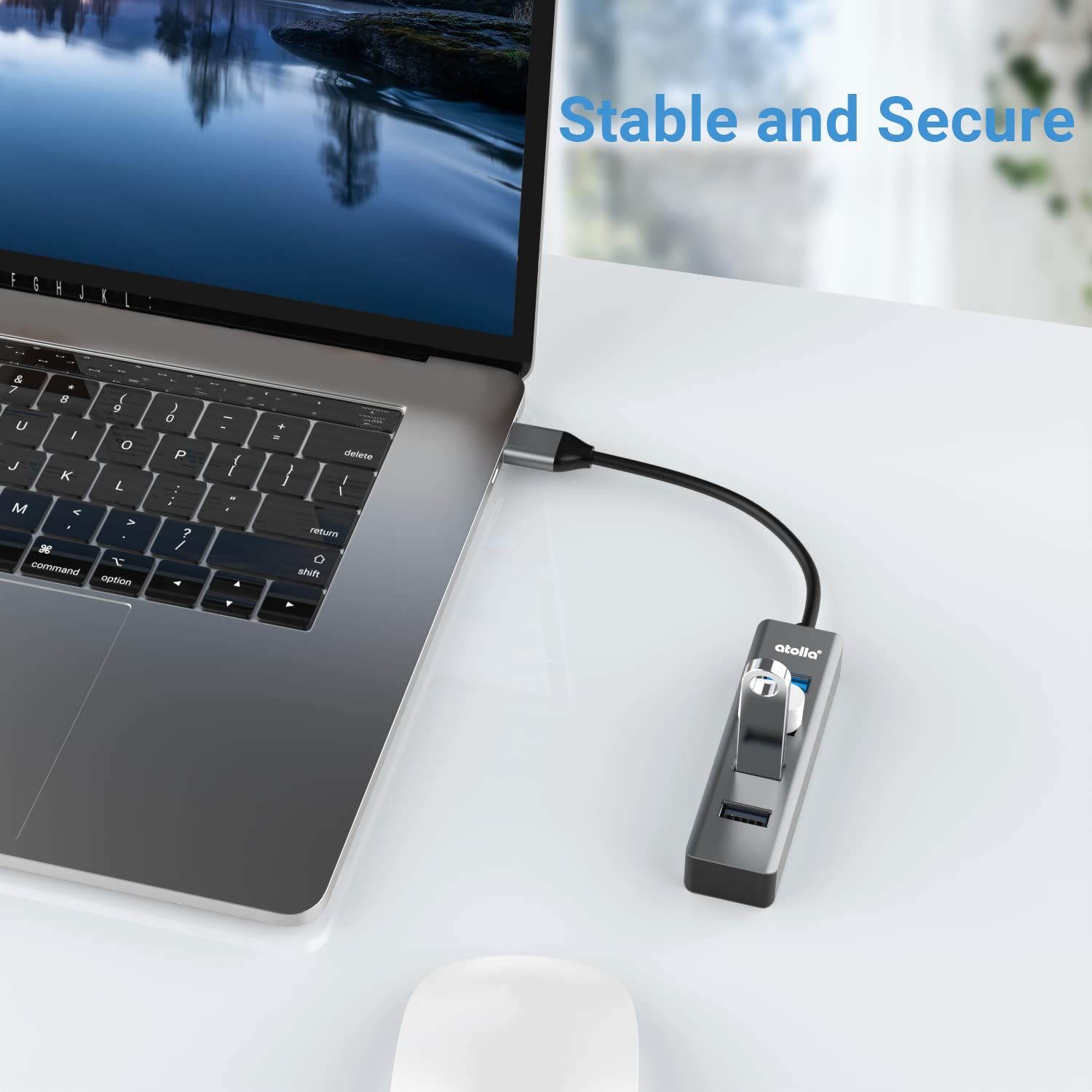 USB 3.0 Hub, atolla Aluminum 4-in-1 USB Splitter with 1 USB 3.0 Port and 3 USB 2.0 Ports for Windows 10, 8, 7, Vista, XP, Mac OS X, Linux and More