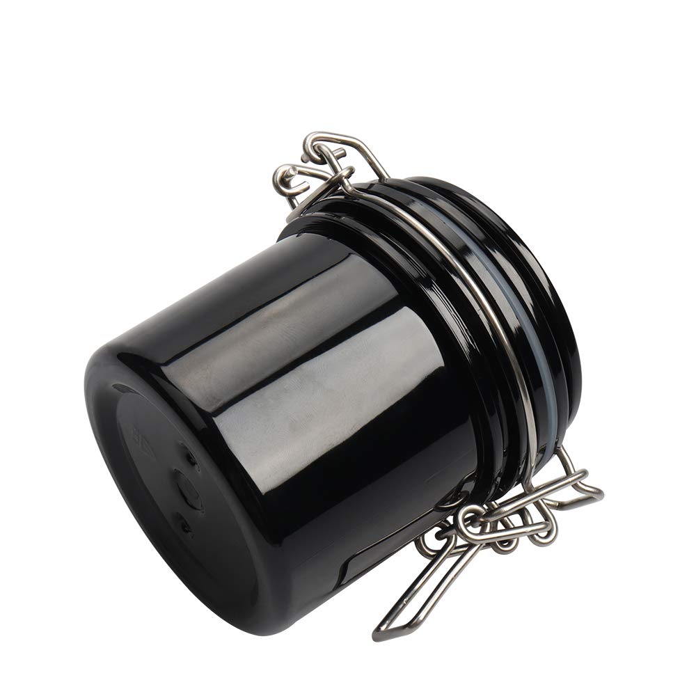 Mekupeu Eyelash Glue Storage Tank Individual Adhesive Stand Activated Carbon Cylinder Jar Sealed Container Lash Extension Tool, Black, 1PCS