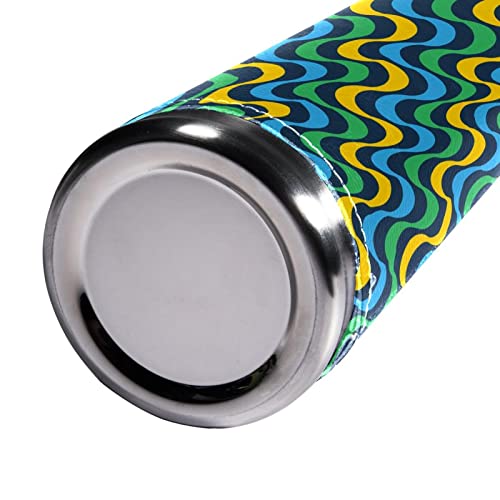 sdfsdfsd 17 oz Vacuum Insulated Stainless Steel Water Bottle Sports Coffee Travel Mug Flask Genuine Leather Wrapped BPA Free, Abstract Geometric
