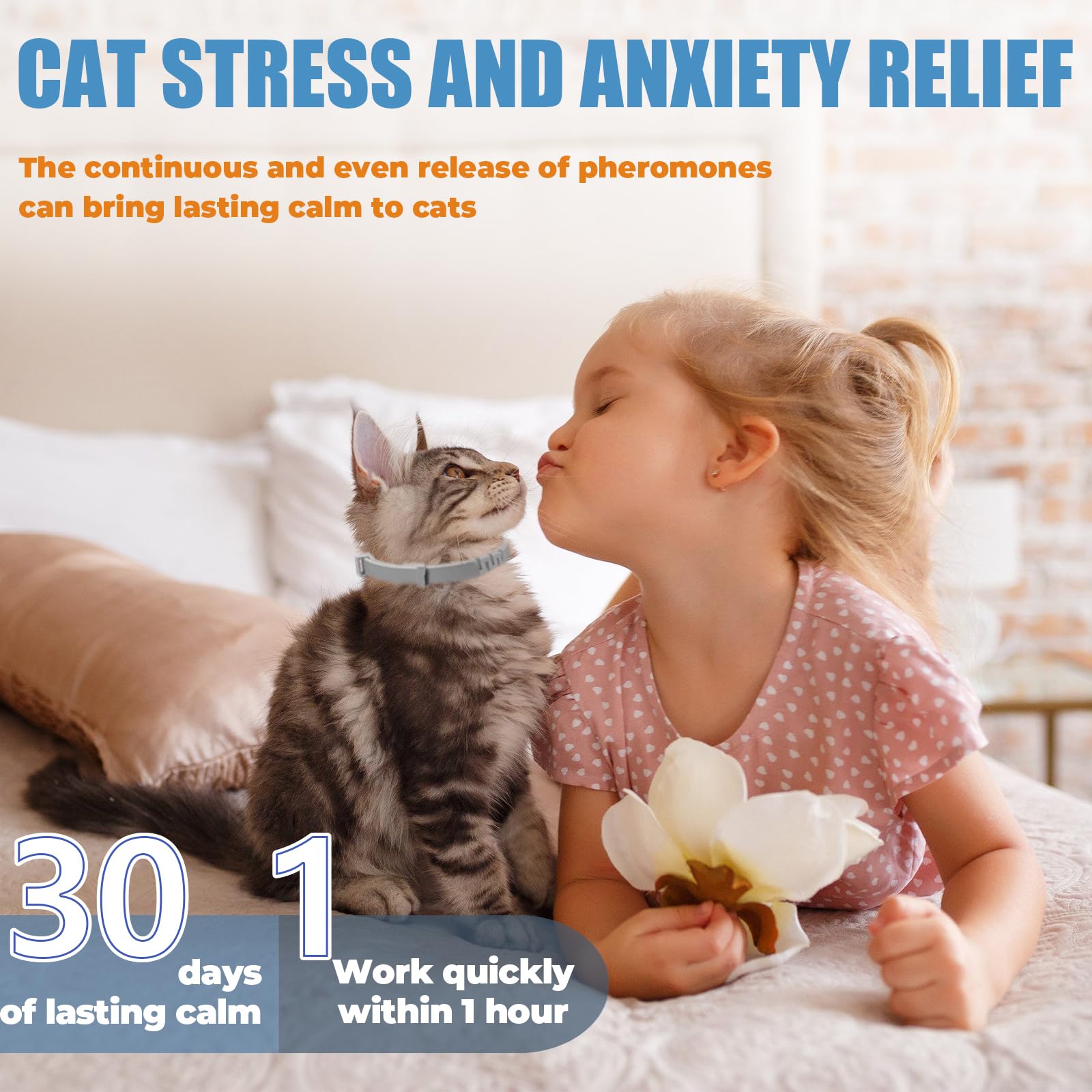 Nupec Calming Collar for Cats,Cat Pheromone Collar4-Pack,15-Inch Length-Adjustable, Cat Calming Collar Can Quickly Help Cats Overcome Anxiety,Stress Relief Time Lasts 30 Days Effective