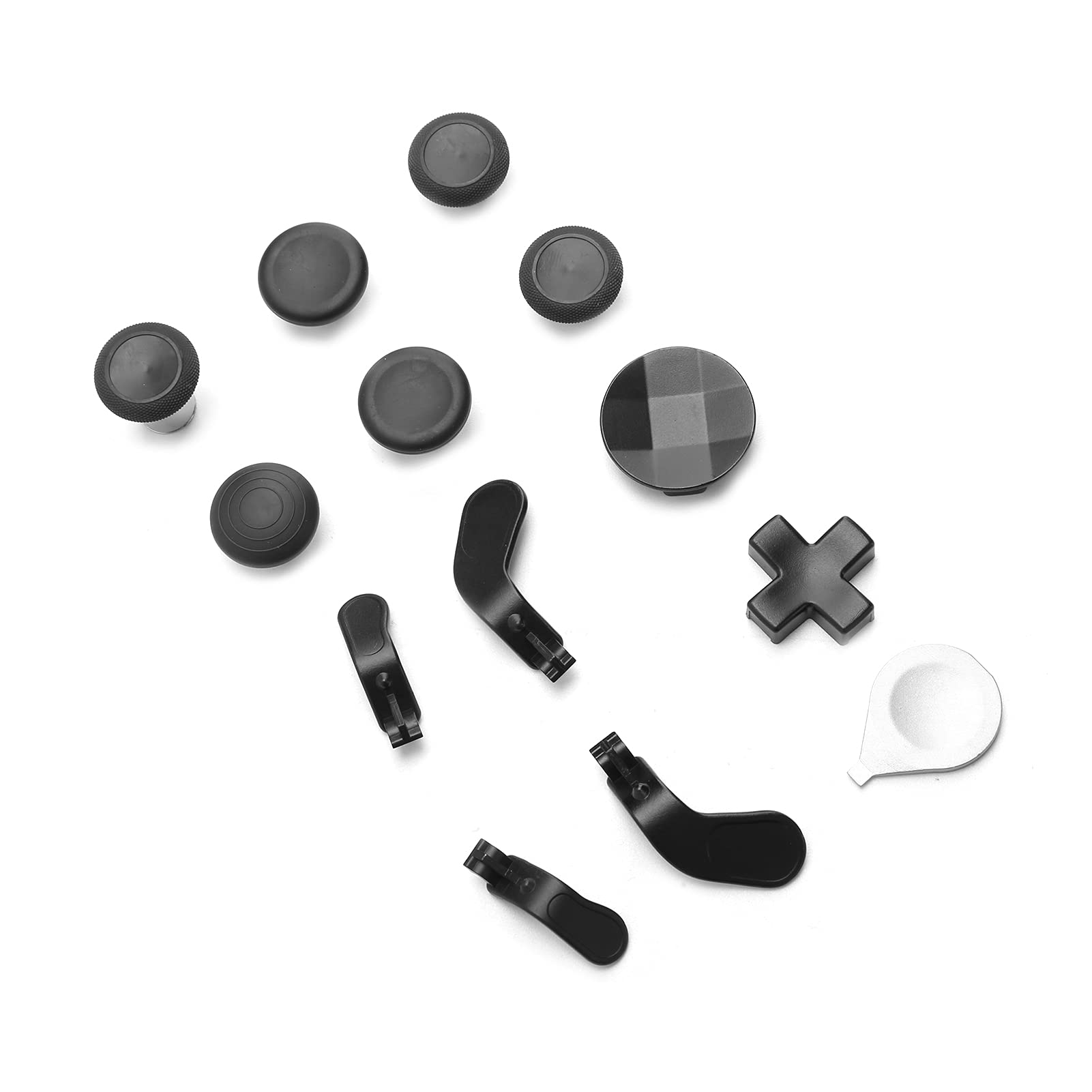 Gamepad Paddle Accessory Set, Replacement Buttons Kit Includes Rocker Key Puller, for One Elite Series 2 Controller, Easy to Install (Black)