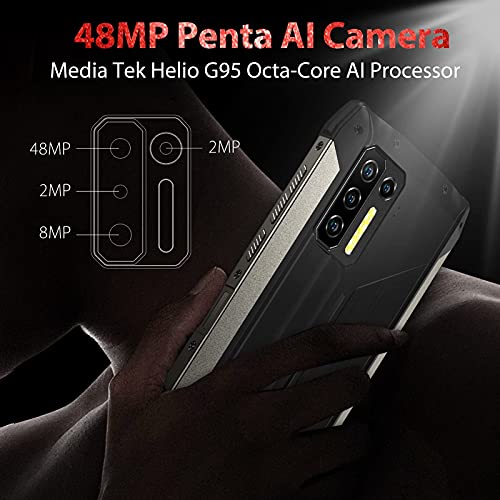 Ulefone Power Armor 13 Rugged Smartphone, IP68 Waterproof Phone, 13200mAh Battery, 15W Wireless Charge, 48MP Four Rear Camera, 6.81" FHD+, Helio G95 Octa-core Android 12, 8GB + 128GB, Dual 4G Unlocked