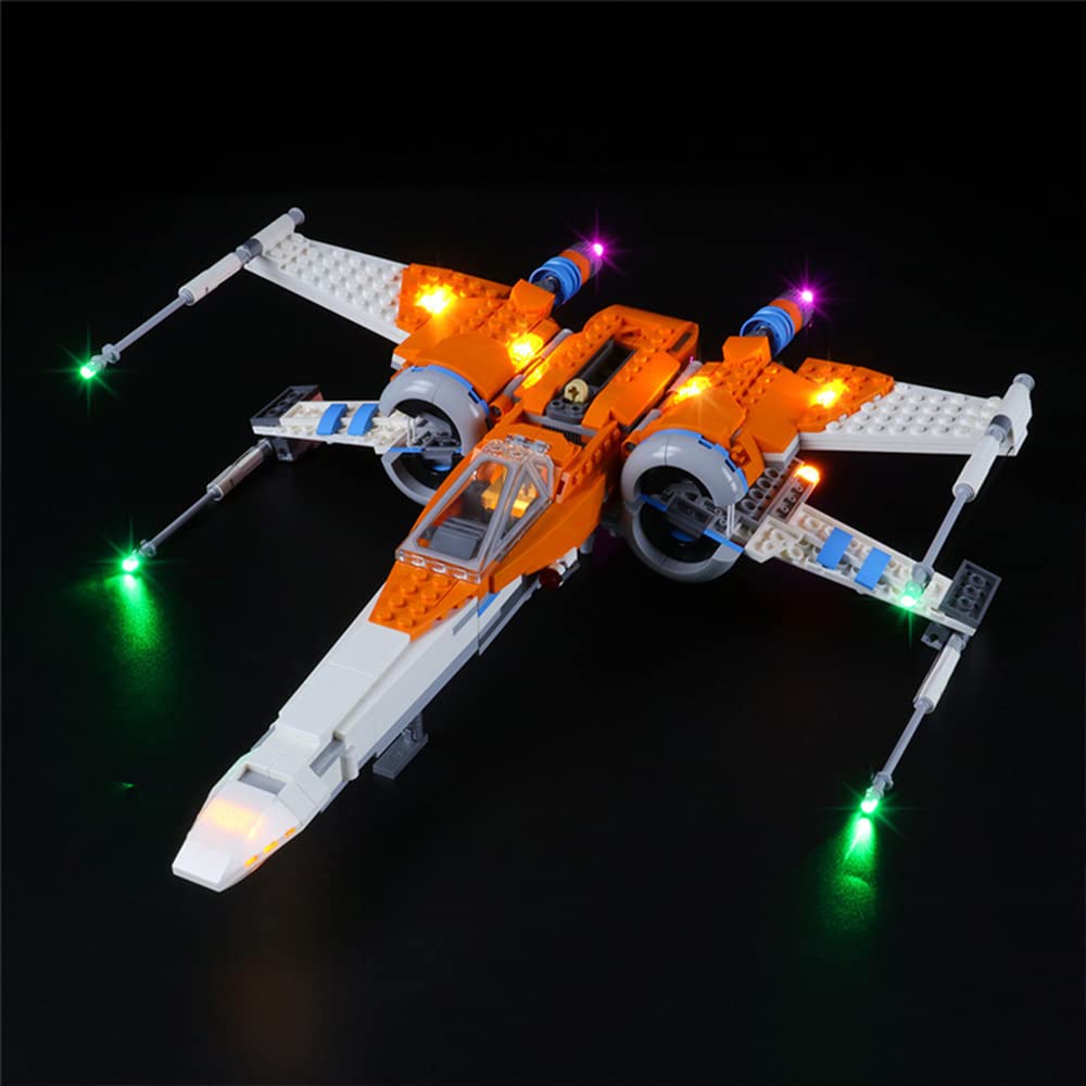 GEAMENT LED Light Kit Compatible with Poe Dameron's X-Wing Fighter - Lighting Set for 75273 Building Model (Model Set Not Included)