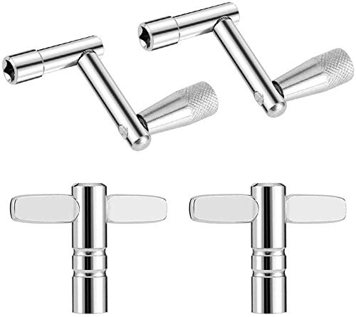 Drum Keys 4 Pack Universal 2 Drum Tuning Key & 2 Continuous Motion Speed Key for Drummers Percussion Hardware Tool