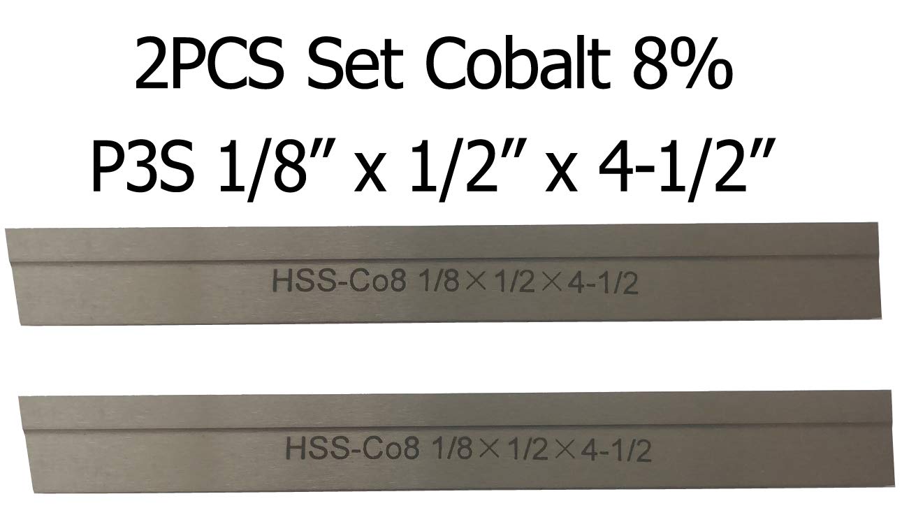 LLDSIMEX Set of 2 8% Cobalt 1/8" x 1/2" x 4-1/2" for Lathe Parting Cut Off Blade Parallel Tyle
