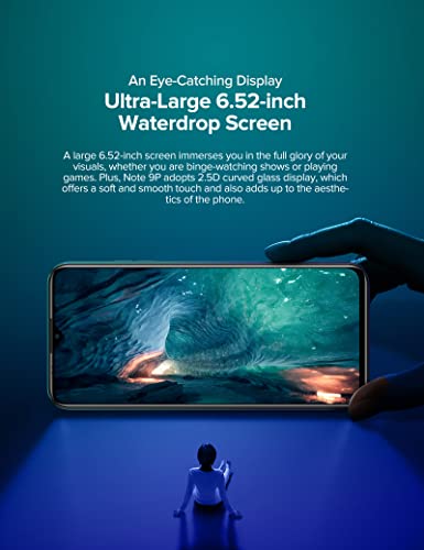 Ulefone Unlocked Cell Phones, Note 9P Octa-Core Unlocked Smartphone, 6.52" Waterdrop Full-Screen, Triple Rear Camera, Dual SIM 4G Phones, 4500mAh, 4GB+64GB, Face ID, Android 11 Mobile Phone - Green