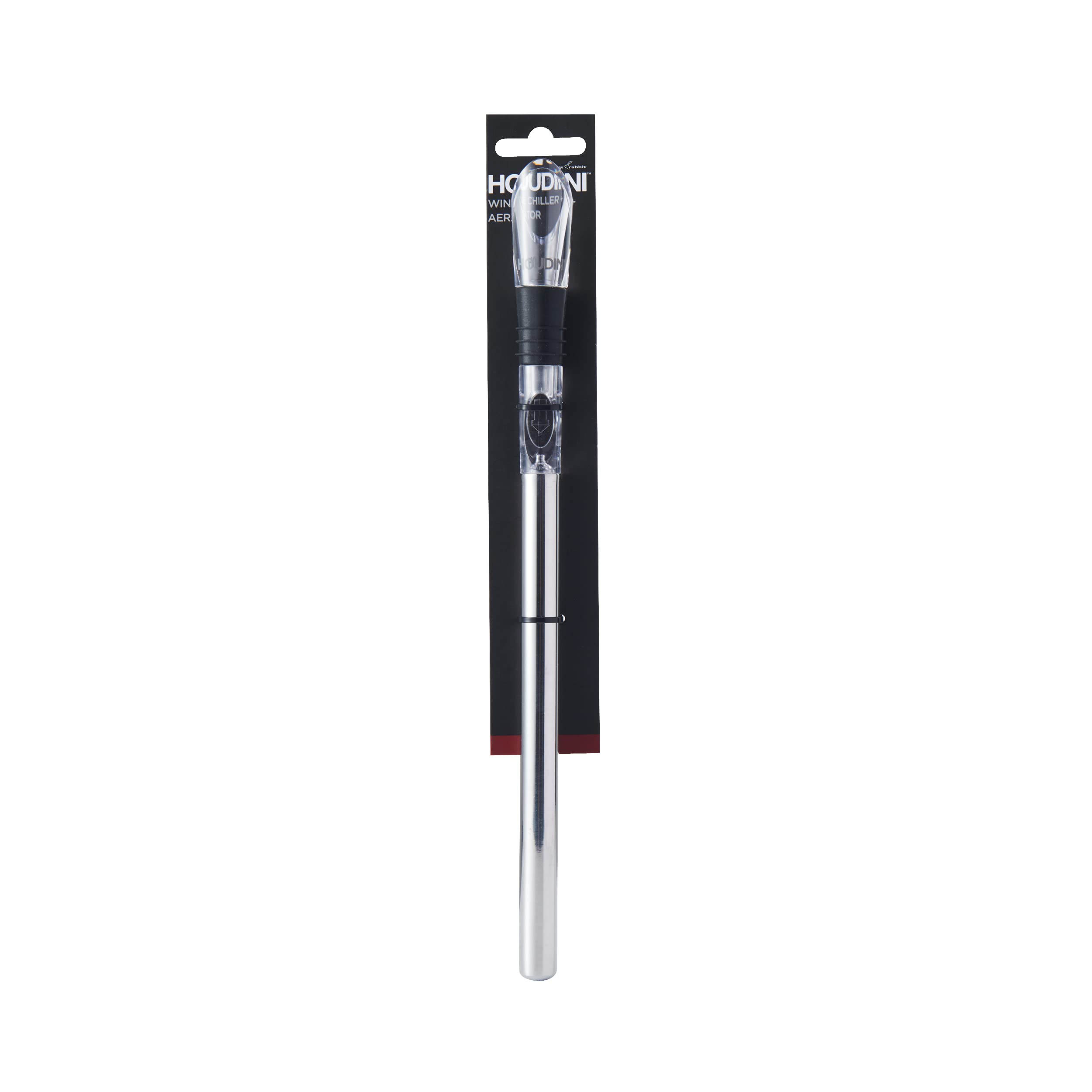 Houdini Chiller Stick Alcohol Pourer, Keep wine cold for up to 24 hours, STAINLESS
