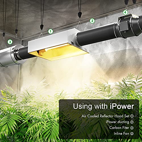 iPower Flexible 4 Inch 8 Feet Aluminum Ducting 4 Layer Protection Dryer Vent Hose for HVAC Heating Cooling Ventilation and Exhaust, 2 Clamps Included, Black