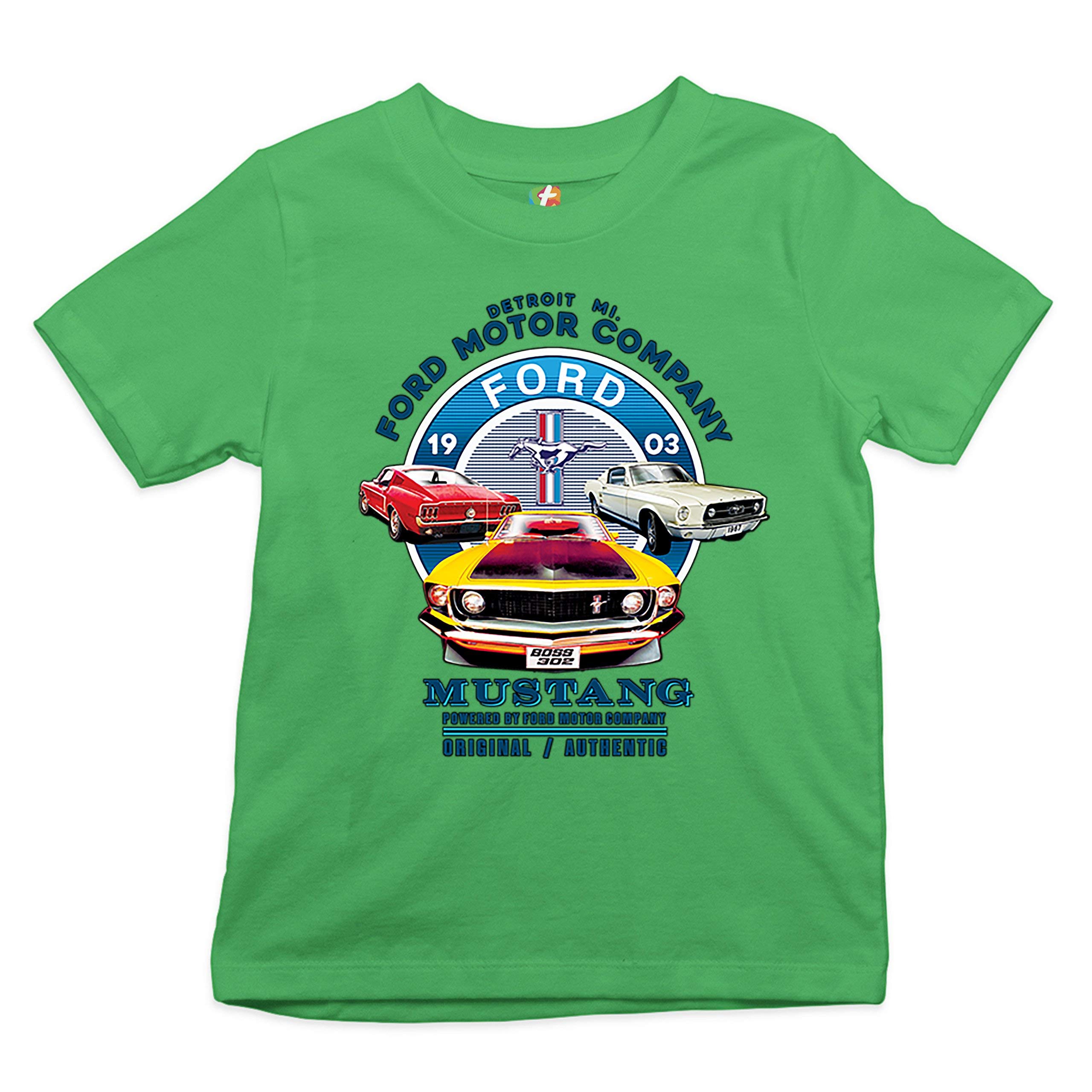 Ford Mustang Youth T-Shirt Detroit Mi. 1903 Ford Motor Company Licensed Kids Green Small