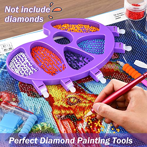 Palette Diamond Painting Tray Kits, WJCJTJL 5 Section Palm Organizer, Accessories & Tools for Glitter Rhinestones/5D Embroidery/Bead Storage/DIY Art
