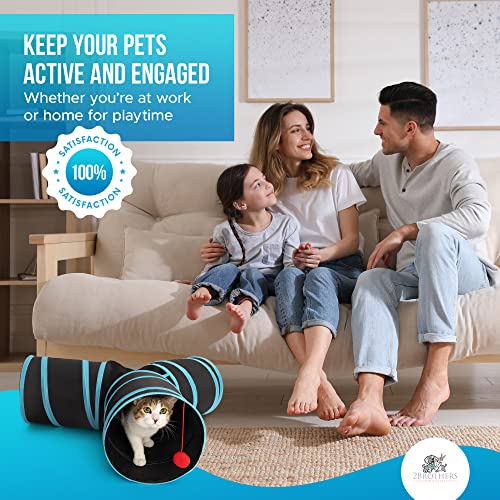 Pop Up Cat Tunnel Toy β Durable, Tear-Resistant Pet Tunnel for Cats, Rabbit Tunnel & Kitty Tube β Space-Saving Cat Tunnels for Indoor Cats with Hanging Ball & Peekaboo Hole