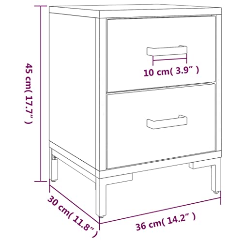 Makastle Small Nightstand Set of 2, Nightstands Beside Table with 2 Drawers, Wood End Tables Side Tables Bedside Cabinets for Bedroom, Living Room, Easy Assembly, 14.2"x11.8"x17.7" Solid Wood Pine