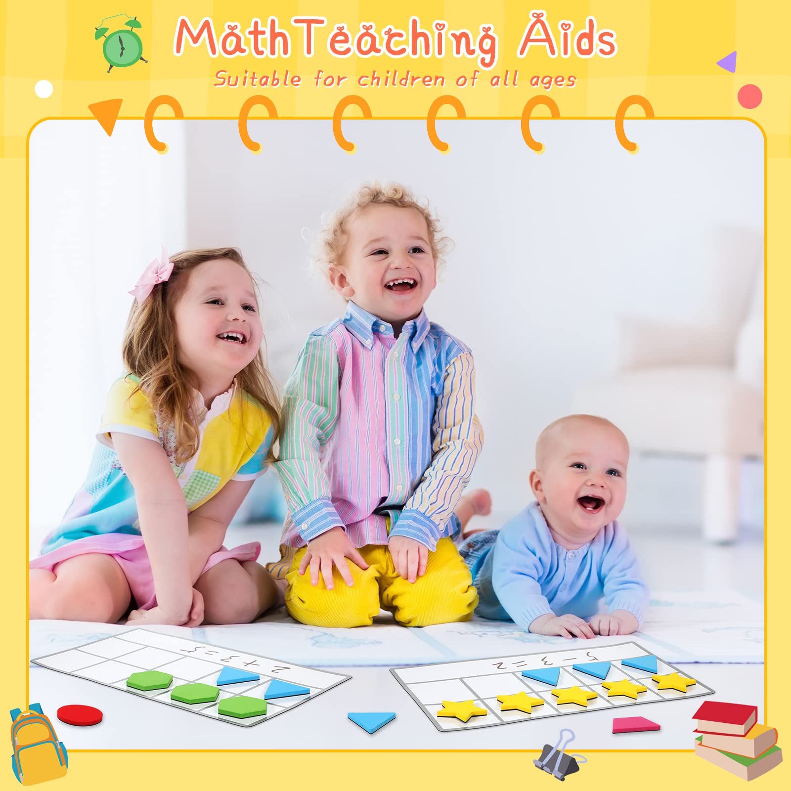 Harrycle 72 Pcs Magnetic Ten Frame Sets Math Manipulative for Kindergarten Math Games 6 Ten Frames 60 Magnetic Math Counters 4 Dry Erase Markers Toddler Learning Toys Game for Elementary Preschool