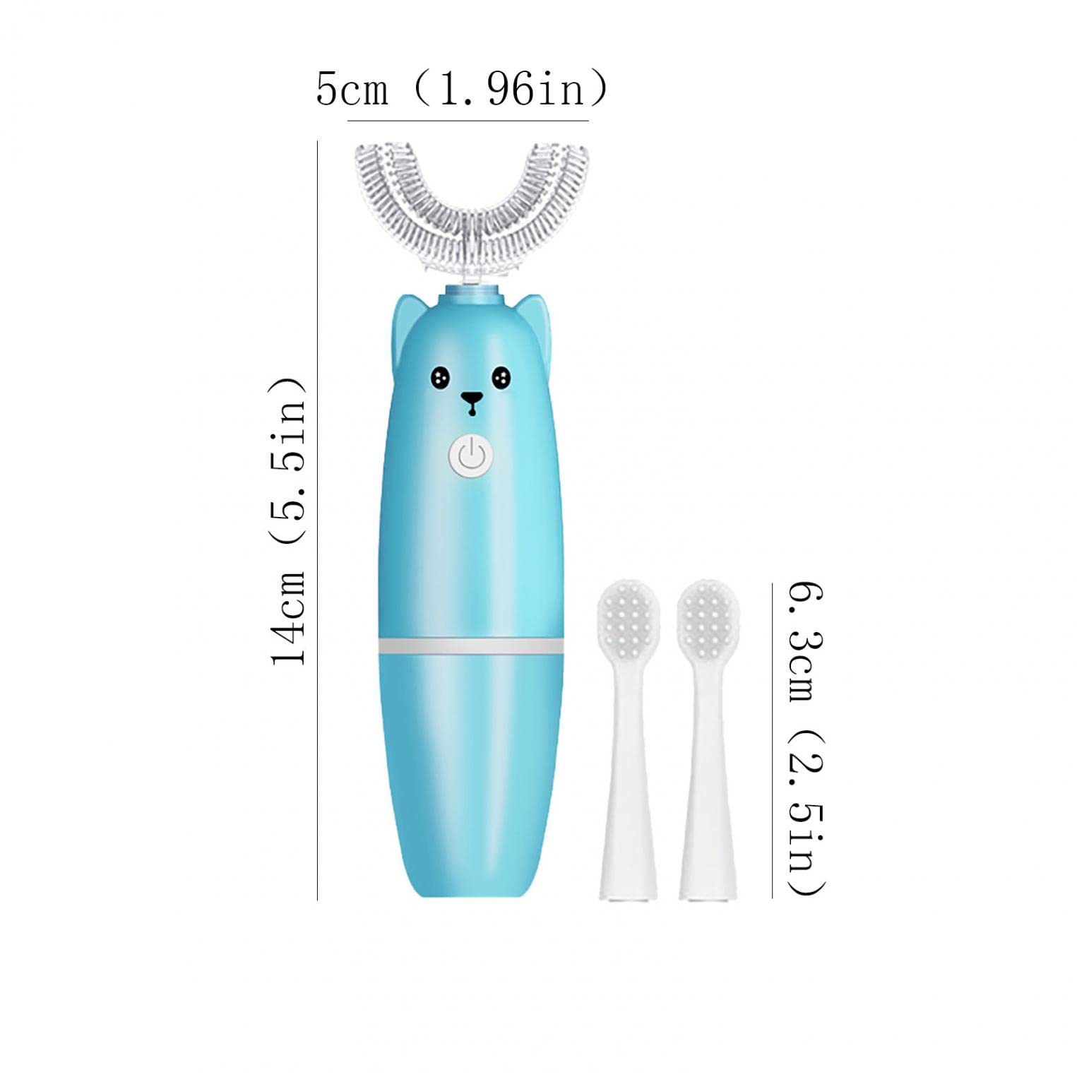 ZITIANY Waterproof Electric Toothbrush Kids, Toothbrush Electric U-Shaped Automatic Toothbrush with 2 Brush Heads