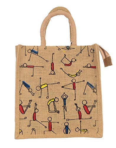 Dry Fruit Hub Jute Grocery Hand Bag with Zip And Handle (Multipurpose, Sizes Bags Small, Medium, and Large), Multicolour, S, M, L