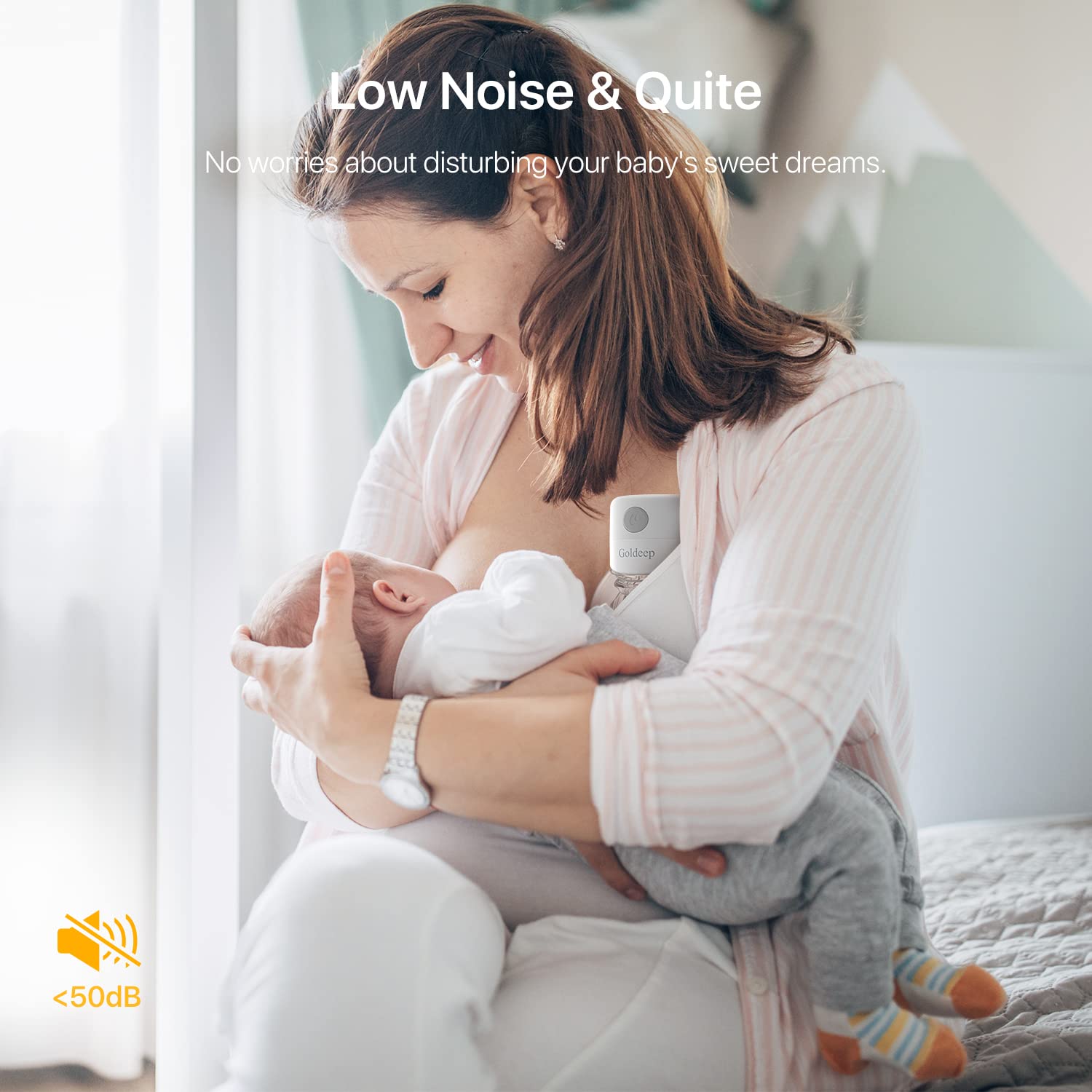 Goldeep Wearable Electric Breast Pump (Model S12) Breastfeeding– Hands Free Portable ,3 Modes & 12 Levels – LCD Screen, No Leakage, Low Noise, 24mm,2 Pack