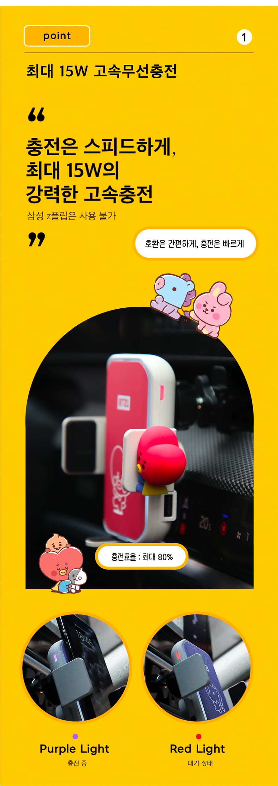 KHVATEC Fast Wireless Car Charger QI Mobile Cellphone Holder Cradle Mount by KHVATEC (Cooky)