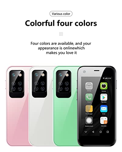 Mini Smartphone Unlocked Android Phone 1GB RAM 8GB ROM Quad Core Dual SIM WiFi 3G WCDMA Small Mobile Phones Google Play Whatsapp for Student Children (C-White)