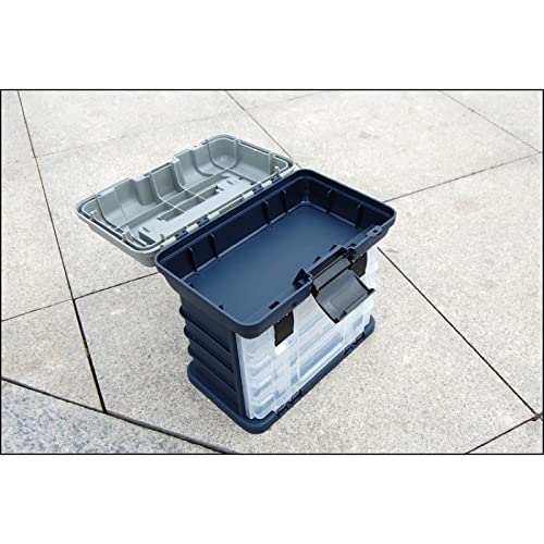 GPPZM 1 Pcs 26 * 16 * 26cm 4 Layer PP+ABS Fishing Tackle Box Plastic Handle Fishing Box Fishing Tools Storage Box
