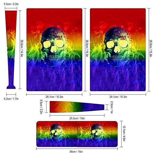 Gay Pride Flaming Skull Full Protective Skin Cover Design Wrap Decal Sticker Compatible with PS5 Digital Edition Console and Controller
