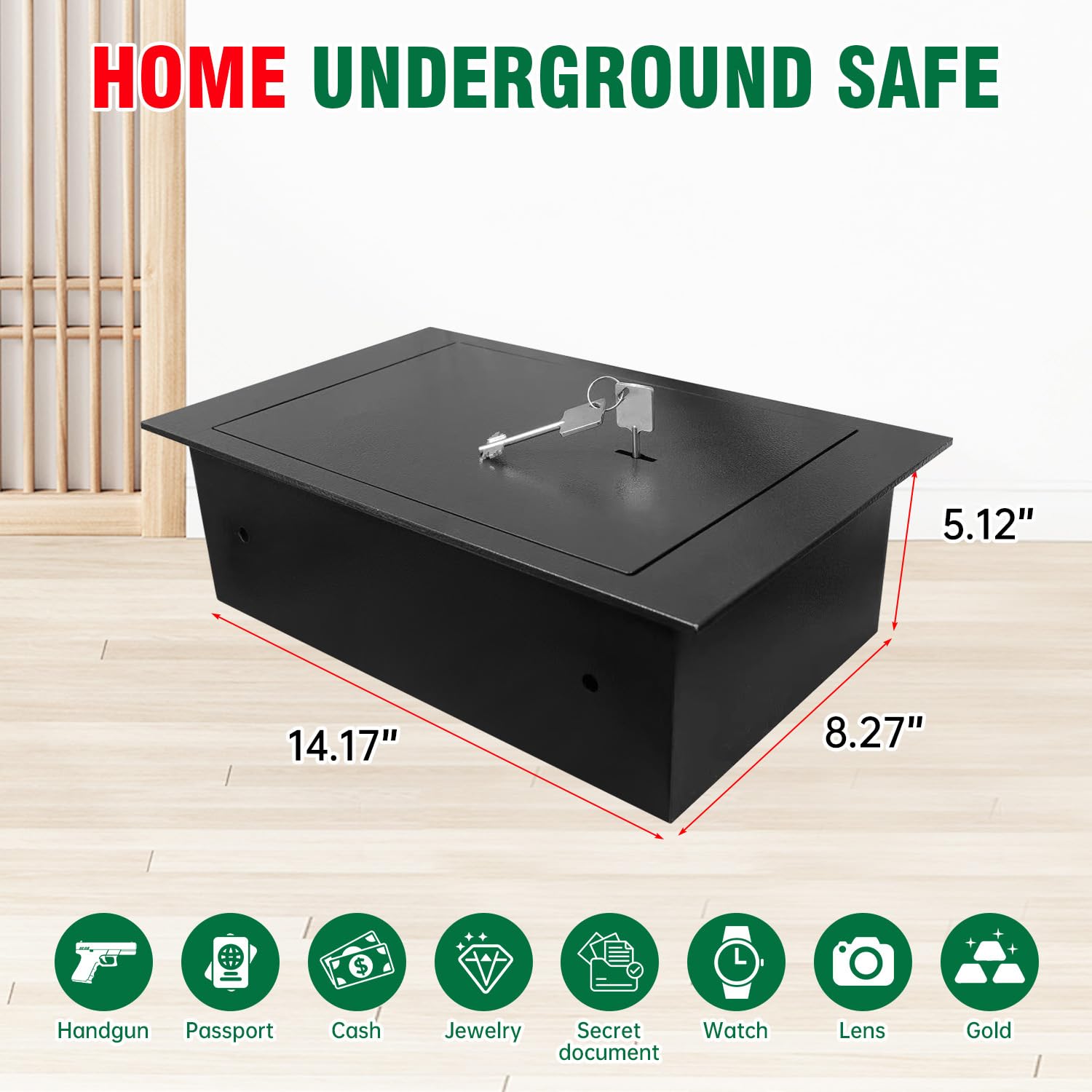 Retllas Safe Box for Home Documents Medicaments- Steel Security Medicine Cabinet Lock Box, Electronic Digital Keyboard Safety Box with Removable Shelf, Sensor Light, for Cash Jewelry Pharmacy Office