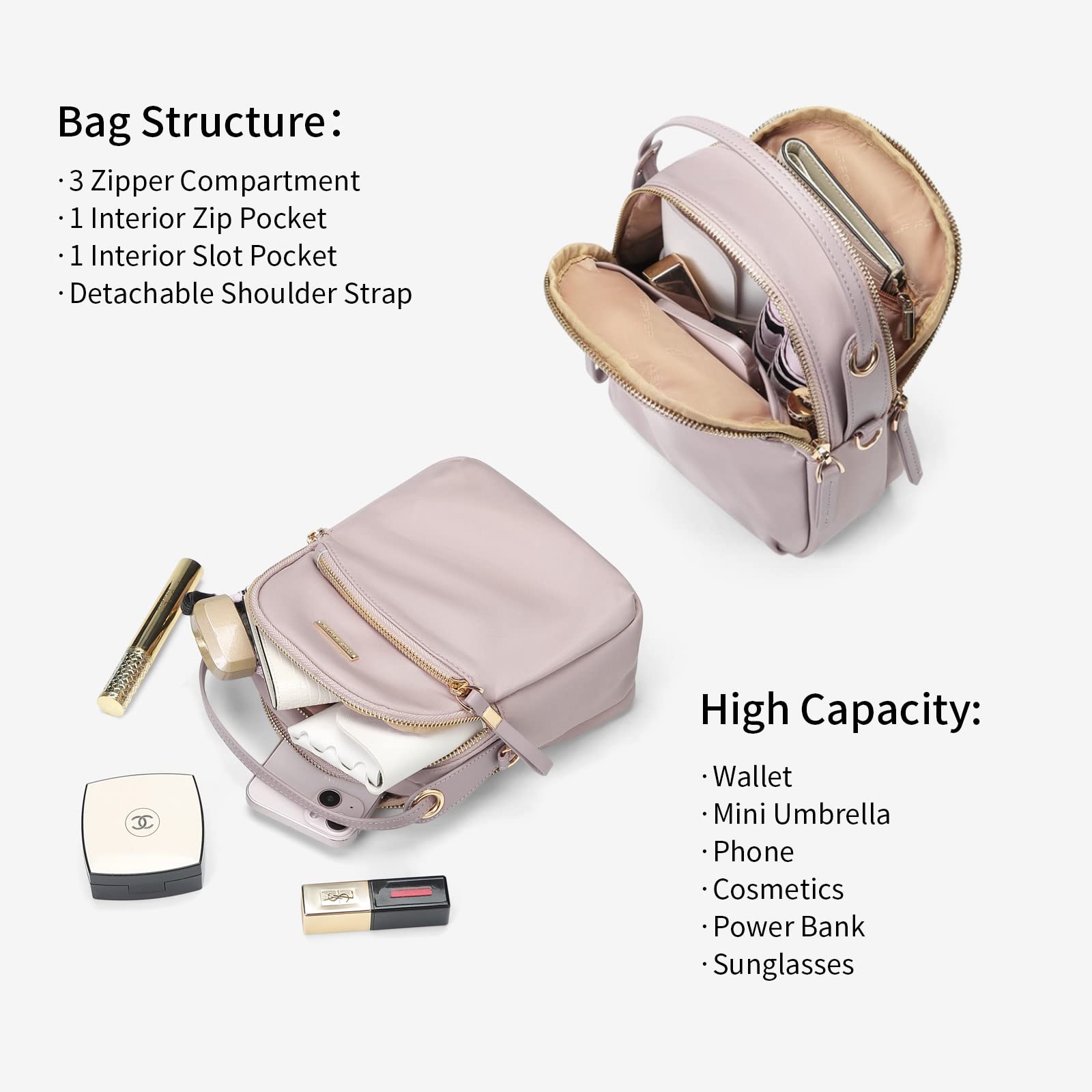GOLF SUPAGS Crossbody Bag Purse with Top- Handle Adjustable Strap Roomy Shoulder Bags for Women (Pink)