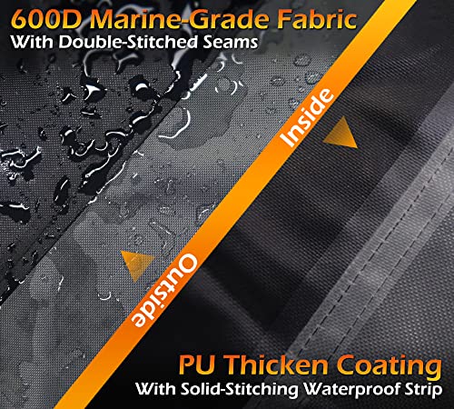 IC ICLOVER Snow Blower Cover, 600D, Two Stage Electric Snow Thrower Cover, Heavy Duty 600D Oxford Fabric Waterproof, Windproof, Sun UV Dust Proof, with Air Vent, Reflective Stripe Handle