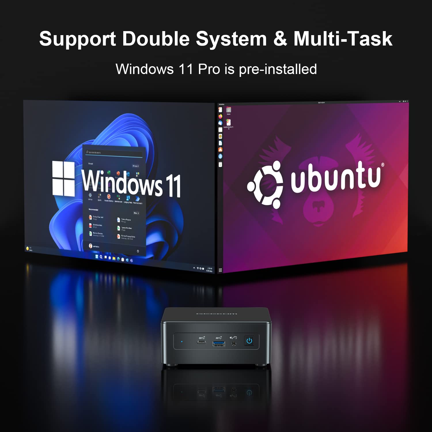 GEEKOM Mini PC, Intel Core i3-8109U, 8GB RAM, 256GB SSD, Windows 11 Pro, Mini Desktop Computer, Versatile Performance