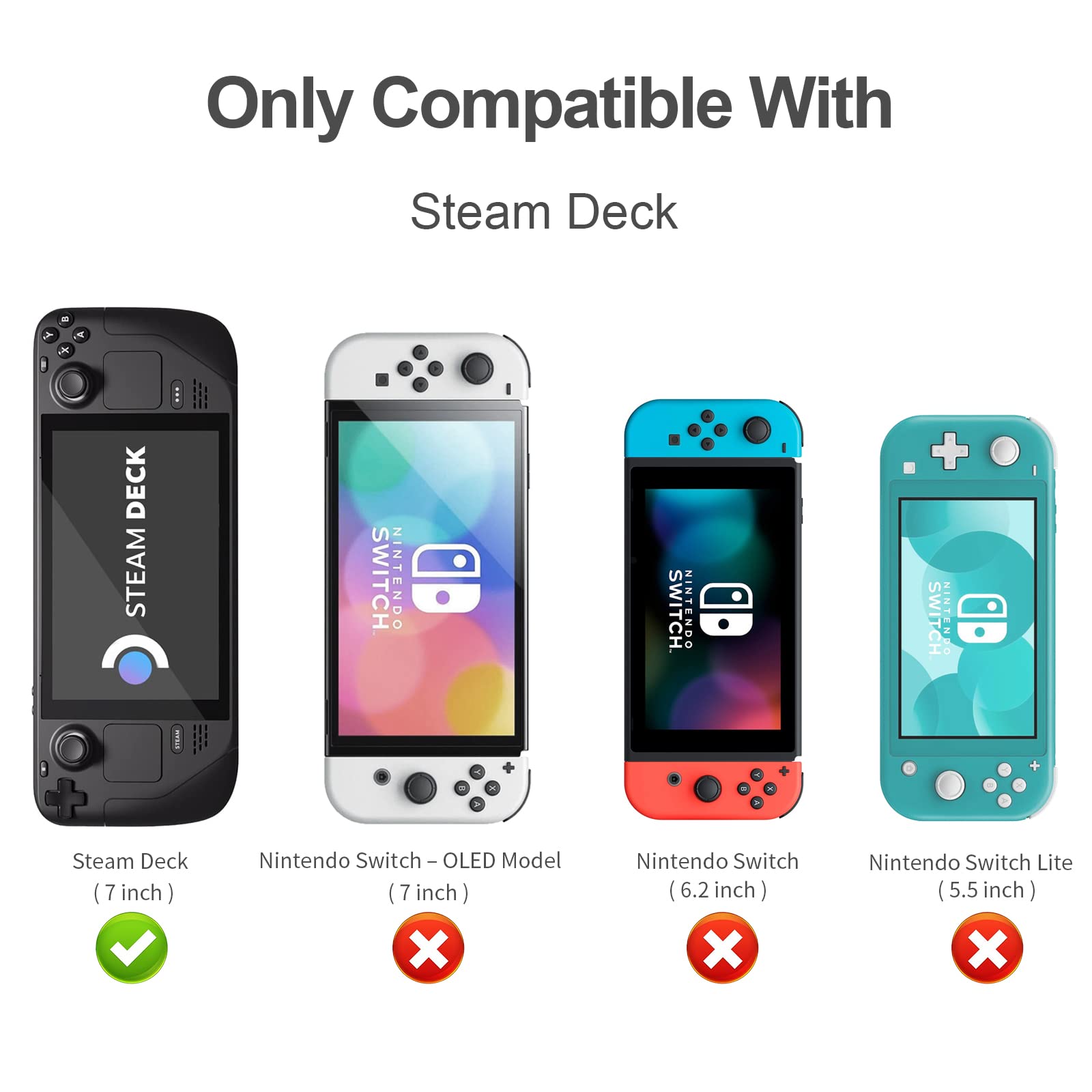 GIGIKISS [2 Pack] Compatible Stream Deck Screen Protector, Anti Glare Light HD Clear steam deck screen protector tempered glass (7inch) Easy Installation