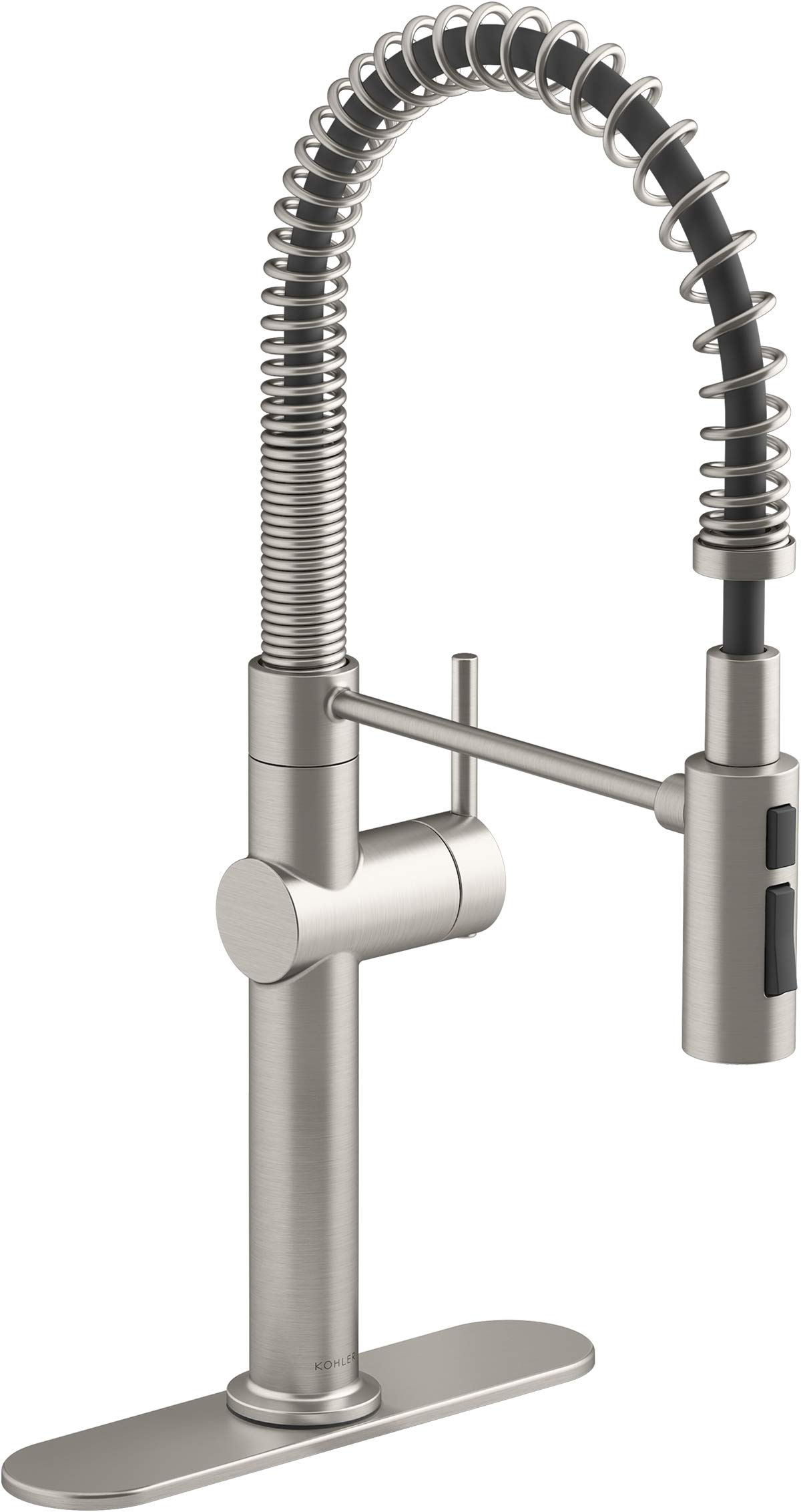 Kohler K-22973-VS Crue Kitchen Sink Faucet, Pre-Rinse Kitchen Faucet, Commercial Faucet, Vibrant Stainless, 2X-Large