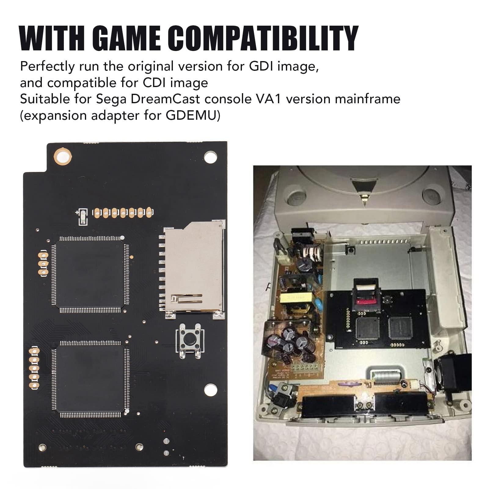 GDEMU Optical Drive Simulation Board, V5.15b Built in Disk Remote Storage Card Mount Kit, for Sega Dreamcast VA1 Game Console, Perfect to Run The Original for GDI Mirror