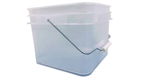 House Naturals 2 Gallon Square Food Grade Bucket Container Pail with Lid Metal Handle (Pack of 3) Made in USA