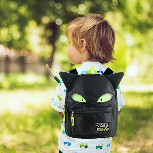 Miraculous Ladybug Cat Noir Nylon Mini Backpack for Girls and Boys, 12 inch, Black