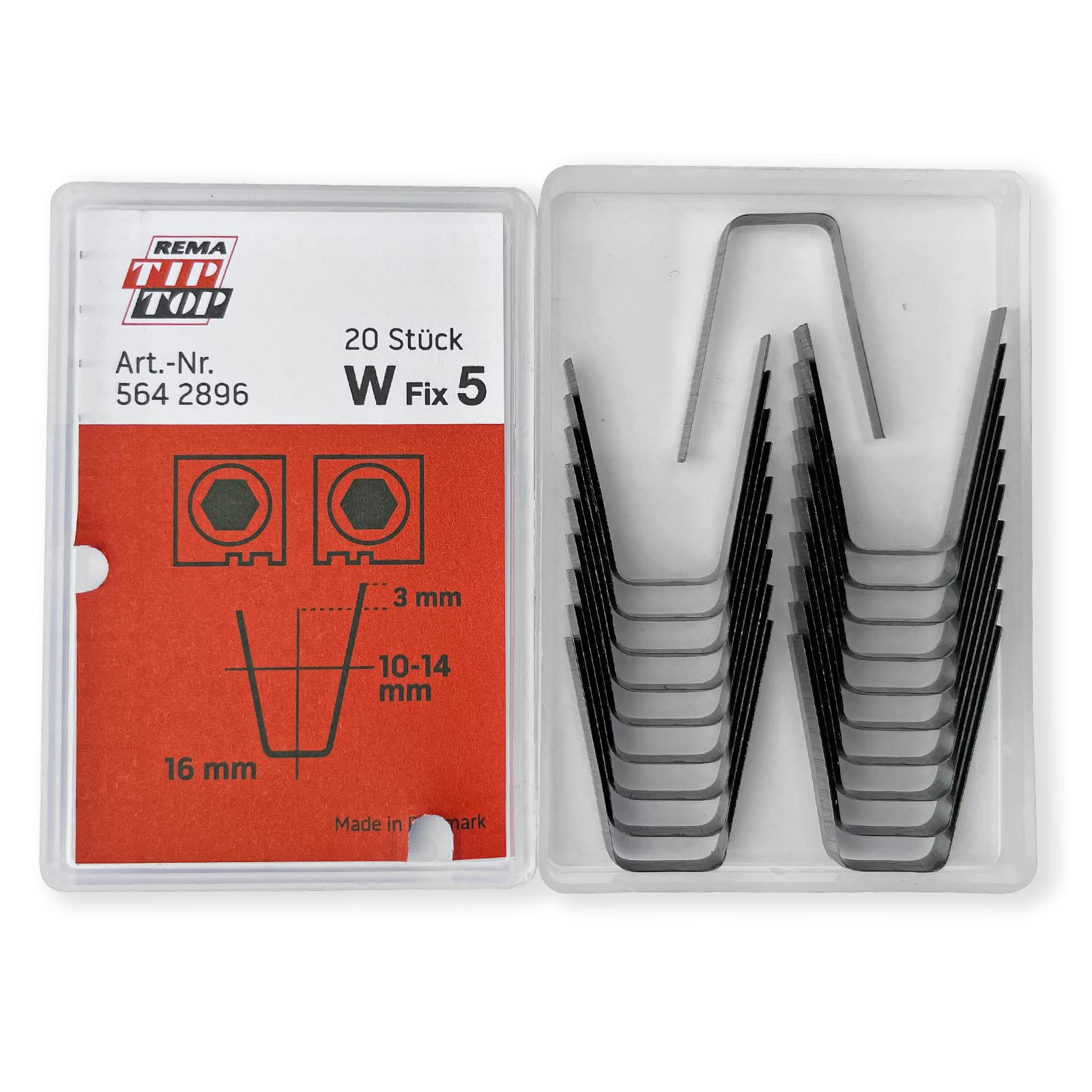 Rema Tip Top 20 W-5 Tire Regroover Angle Edge Blades, 10-14mm Wide, up to 16mm deep, W Fix 5