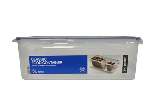 LOCK & LOCK Easy Essentials Food Storage lids/Airtight containers, BPA Free, Bread Box-21.1 Cup, Clear